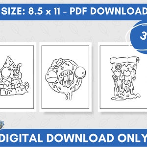 Zombie Food Coloring Pages: Halloween Printable Activity (digital ...