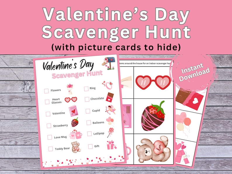Valentines Day Scavenger Hunt for Kids School, Outdoor Valentines ...