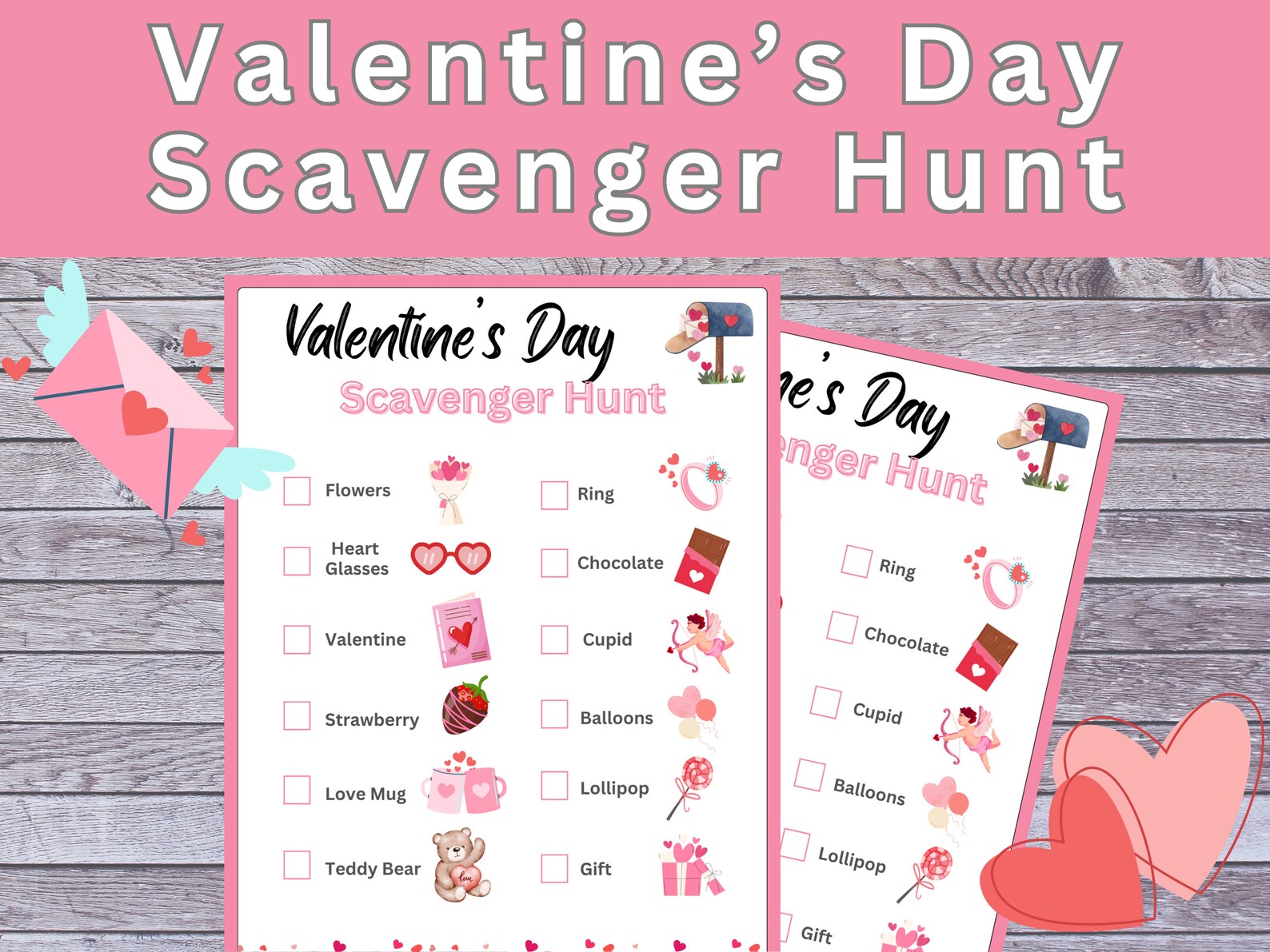 Valentines Day Scavenger Hunt for Kids School, Outdoor Valentines ...