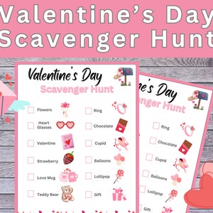 Valentines Day Scavenger Hunt for Kids School, Outdoor Valentines ...