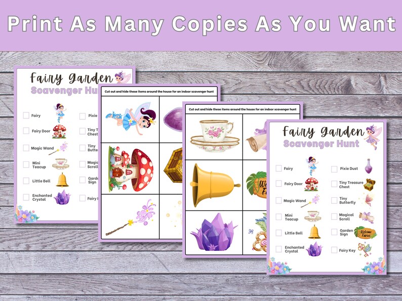 Fairy Birthday Scavenger Hunt for Kids Indoor, Printable Fairy Party ...