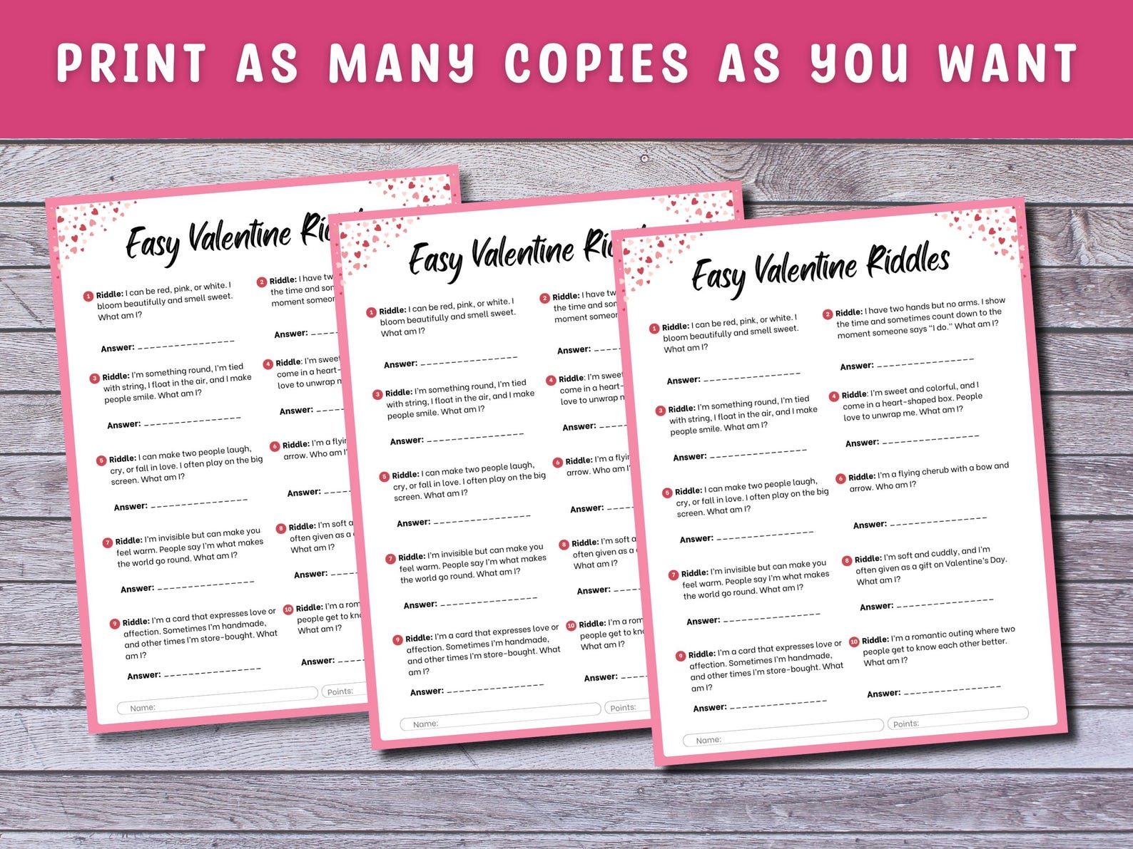 Valentine Riddles | Printable Valentine Games | Valentines Day Activity ...