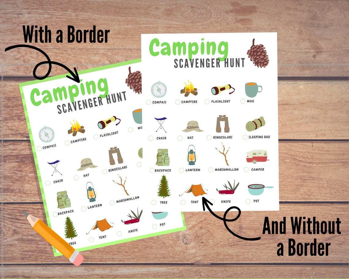Printable Camping Scavenger Hunt for Kids Treasure Hunt Camping ...
