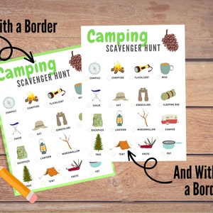 Printable Camping Scavenger Hunt for Kids Treasure Hunt Camping ...