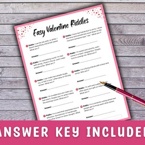 Valentine Riddles | Printable Valentine Games | Valentines Day Activity ...