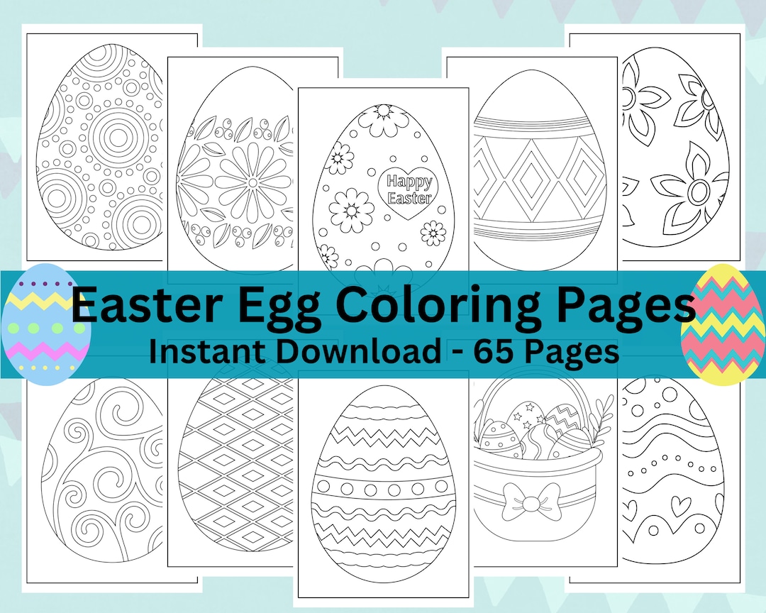 Easter Egg Coloring Pages, Fun Springtime Activities (digital Download ...