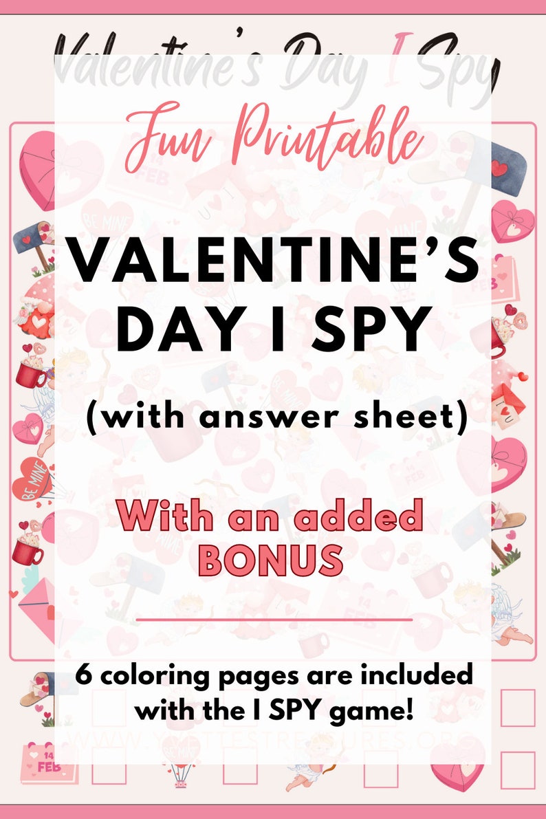 I Spy Valentine's Day Book for Kids , I Spy Valentine Printable ...