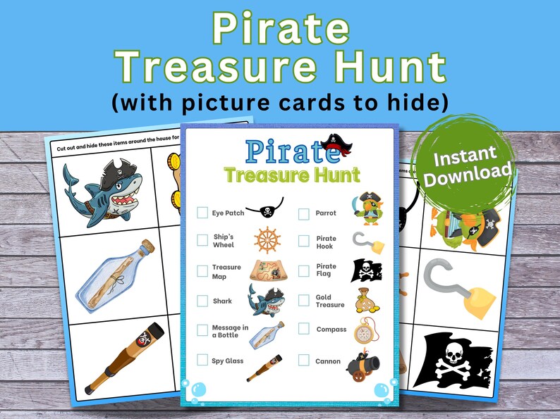 Pirate Treasure Hunt, Scavenger Hunt for Kids, Pirate Birthday Party ...