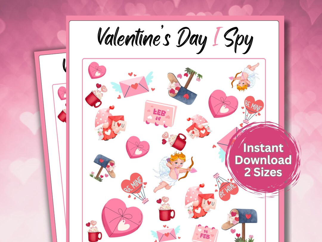 Valentines I Spy for Kids, I Spy Printable, Valentine Game, Valentines ...