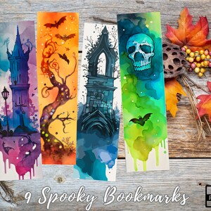 Halloween Printable Bookmarks, Printable Bookmarks Horror, Halloween ...