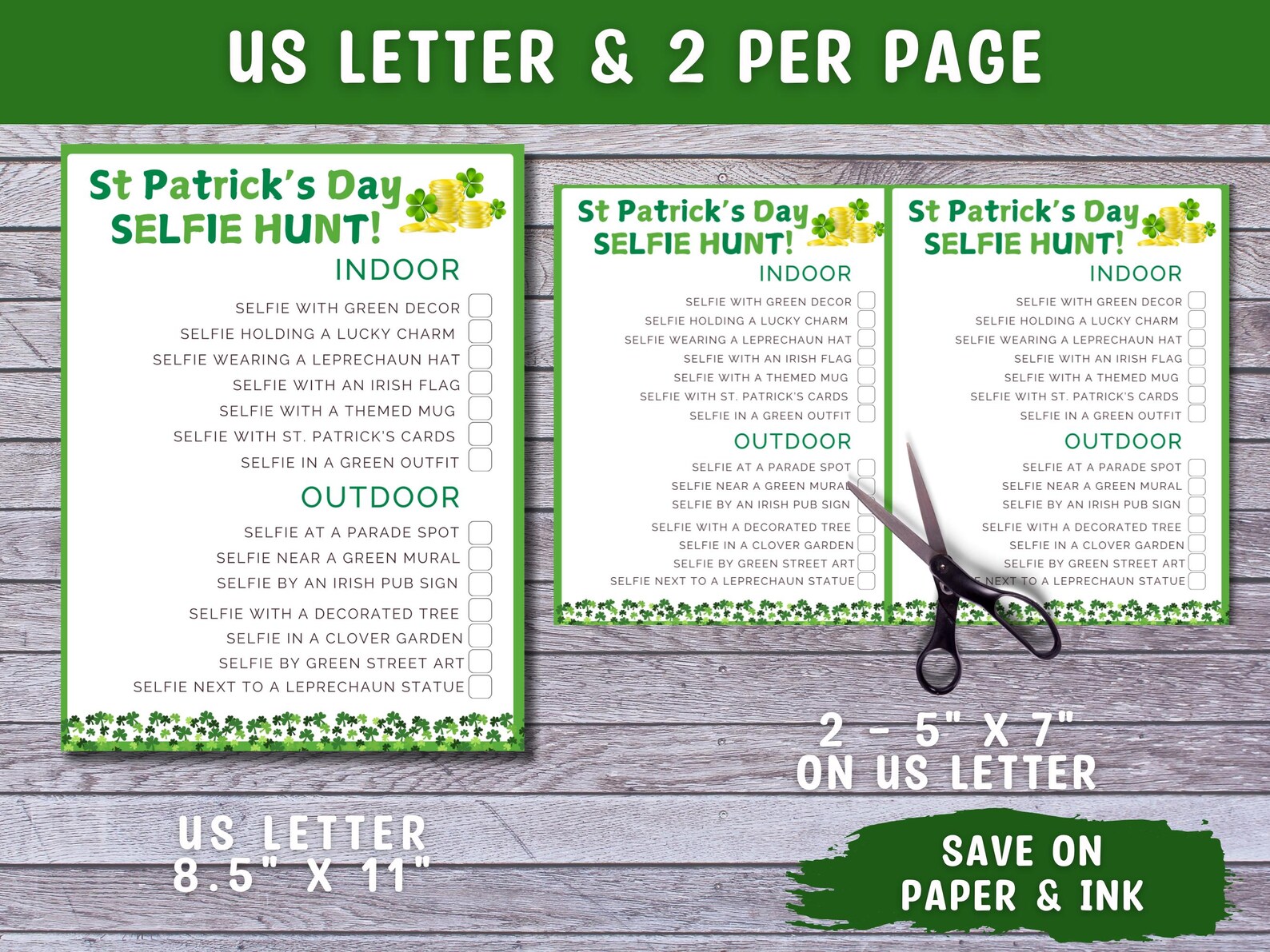 St Patricks Day Selfie Scavenger Hunt, St Patricks Party Games, Photo ...