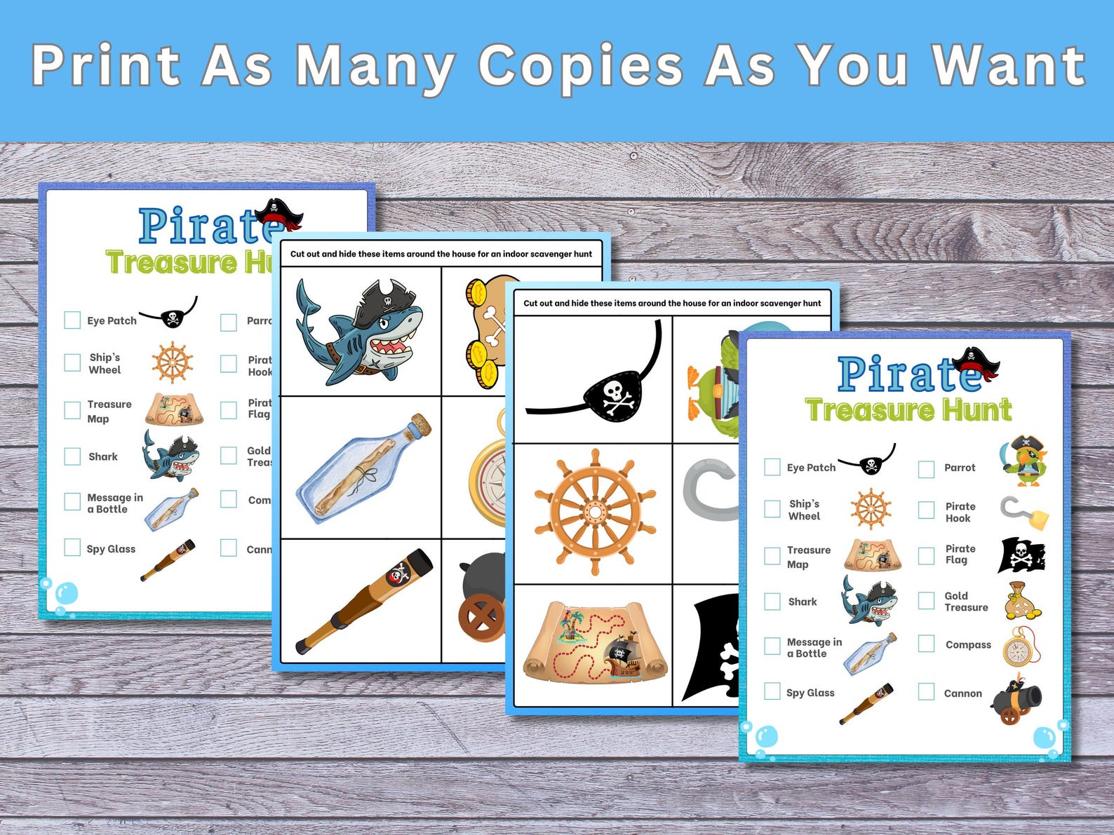 Pirate Treasure Hunt, Scavenger Hunt for Kids, Pirate Birthday Party ...