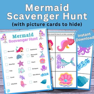 Mermaid Scavenger Hunt, Kids Birthday Party Game (digital Download) - Etsy