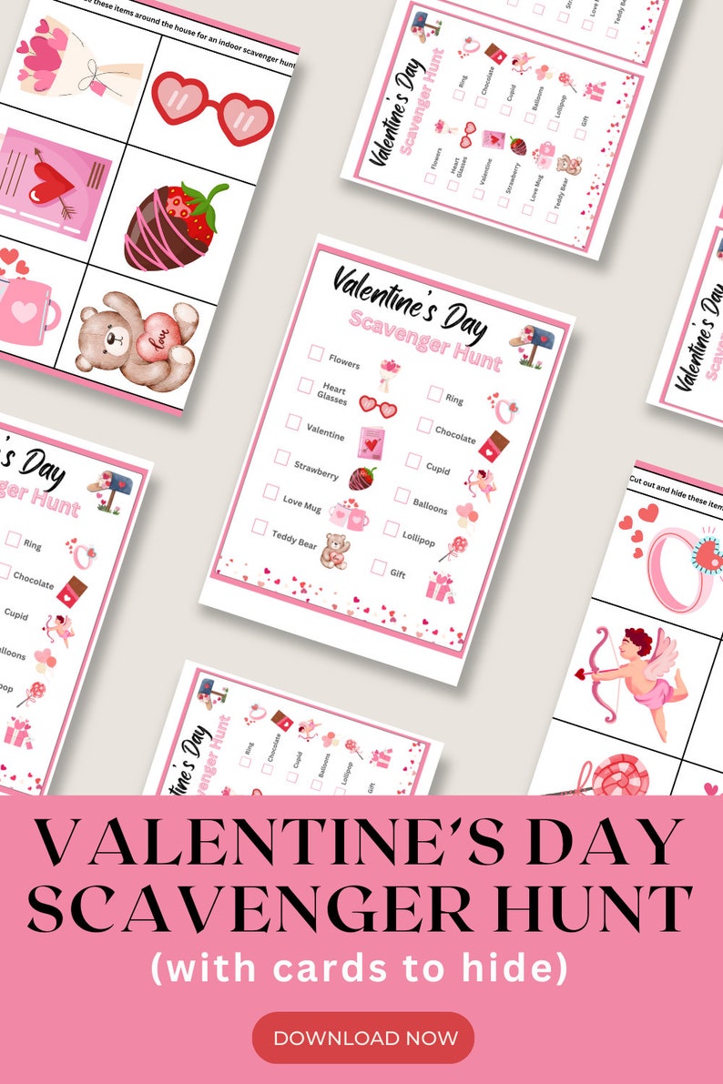 Valentines Day Scavenger Hunt for Kids School, Outdoor Valentines ...