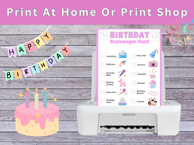 Birthday Scavenger Hunt for Kids, Birthday Girl Treasure Hunt ...