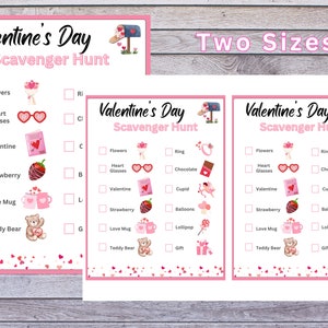 Valentines Day Scavenger Hunt for Kids School, Outdoor Valentines ...
