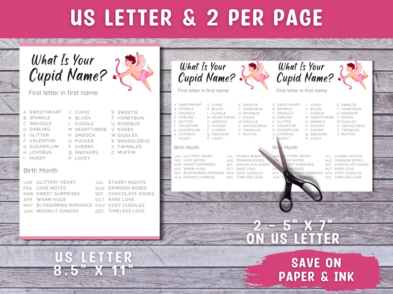 What's Your Cupid Name, Printable Valentine Game for Families ...