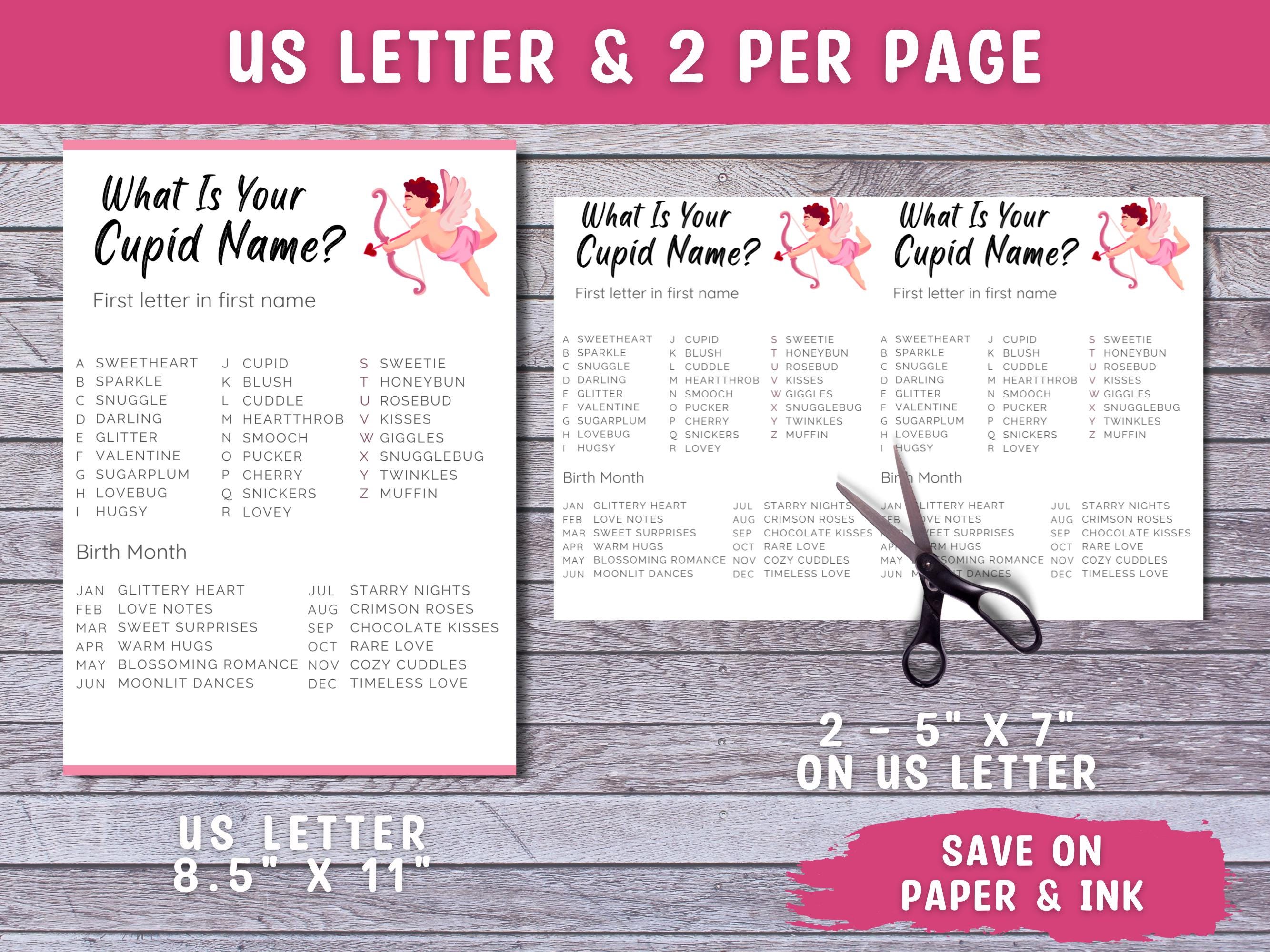What's Your Cupid Name, Printable Valentine Game for Families ...