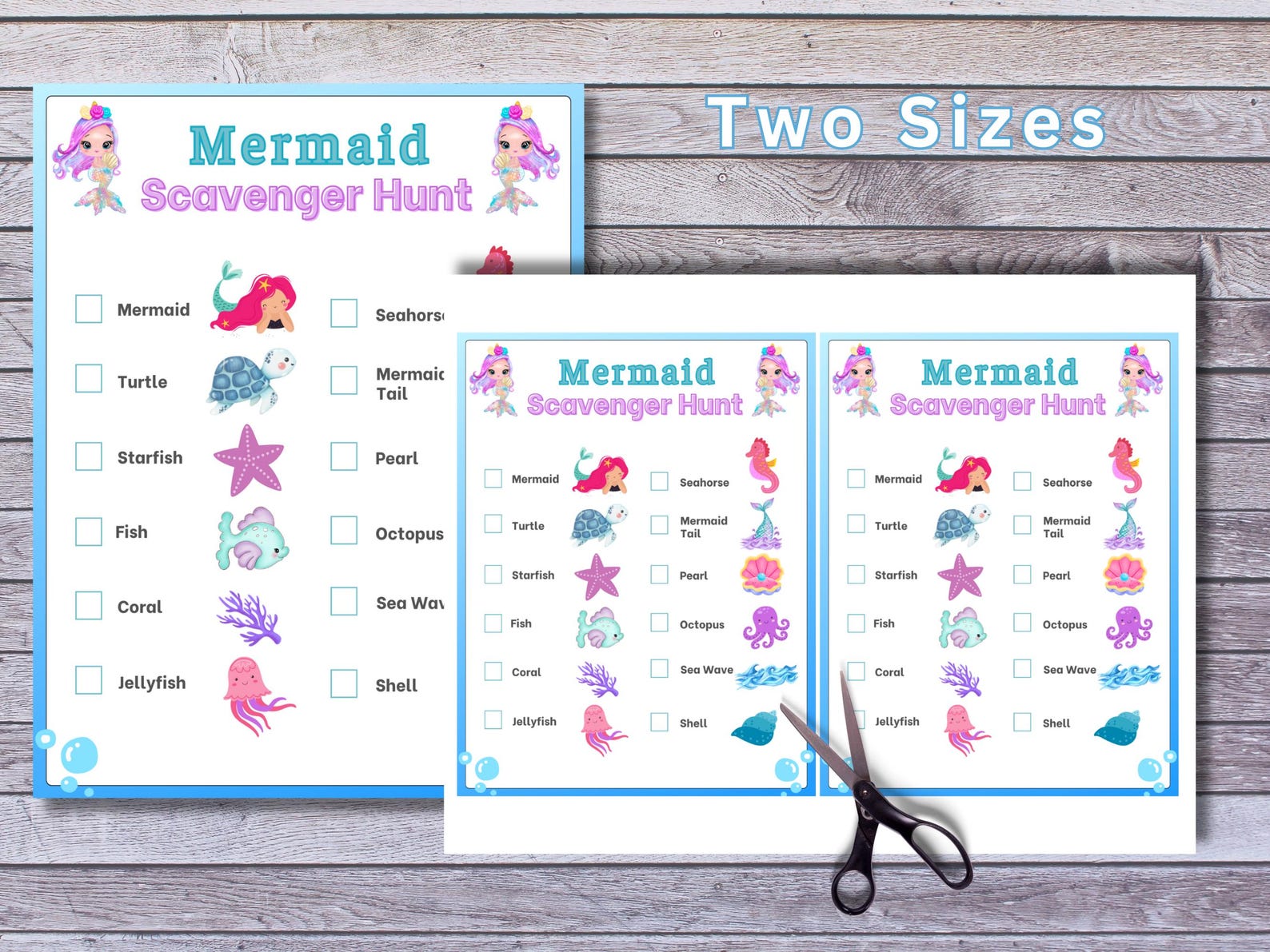Mermaid Scavenger Hunt, Printable Treasure Hunt for Kids, Fun Birthday ...