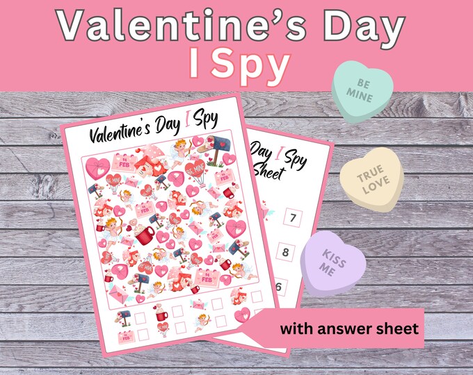 Valentine I Spy Game: Kids Printable Activity (instant Download) - Etsy ...