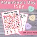 Valentine's Day I Spy Game, Kids Activity Sheet (PDF) - Etsy