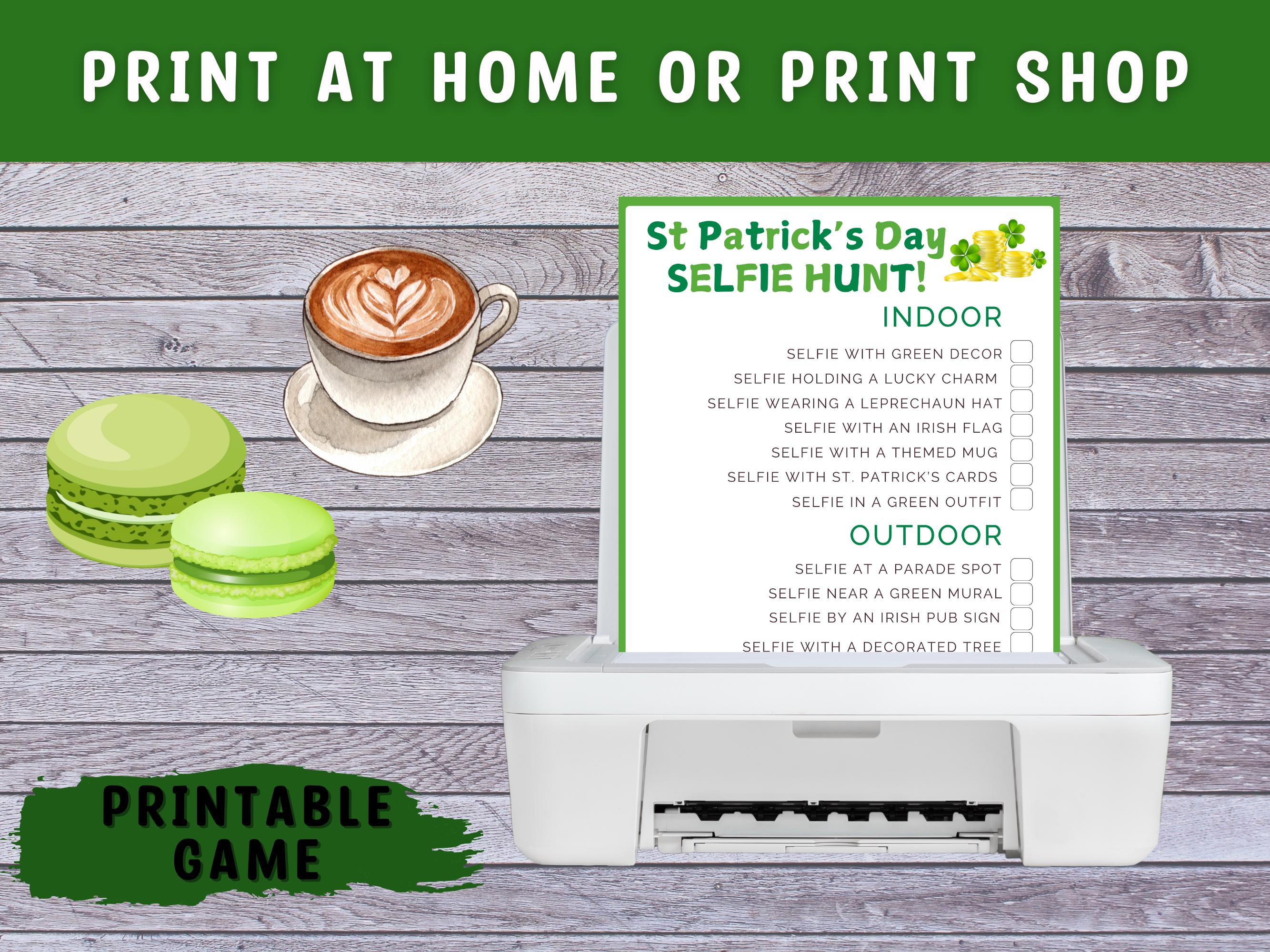 St Patricks Day Selfie Scavenger Hunt, St Patricks Party Games, Photo ...
