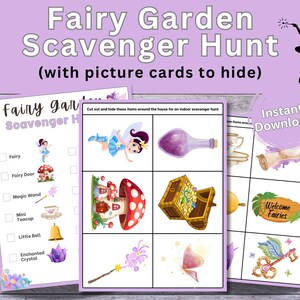 Fairy Birthday Scavenger Hunt for Kids Indoor, Printable Fairy Party ...