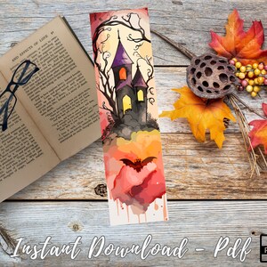 Halloween Printable Bookmarks, Printable Bookmarks Horror, Halloween ...