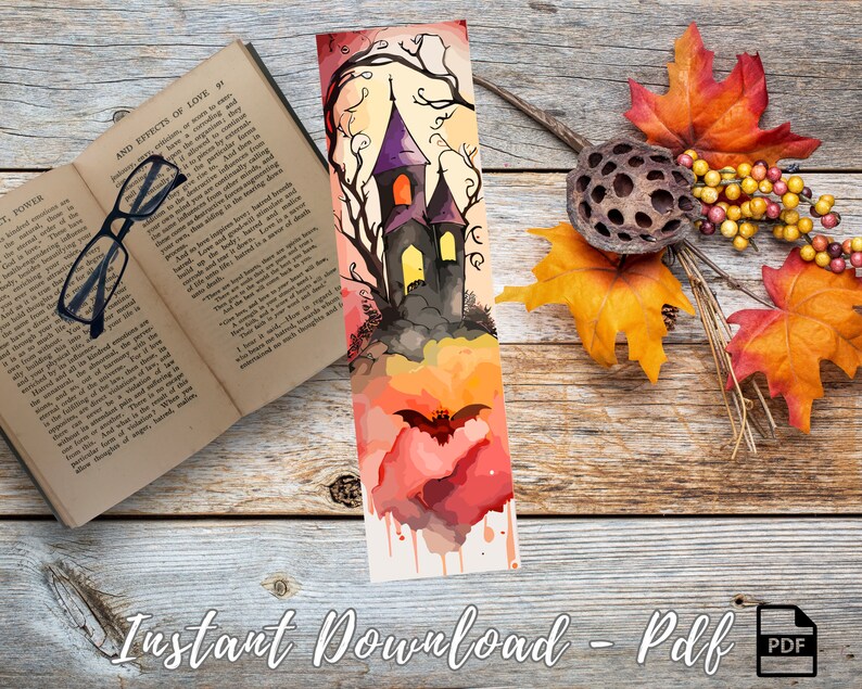 Halloween Printable Bookmarks, Printable Bookmarks Horror, Halloween ...