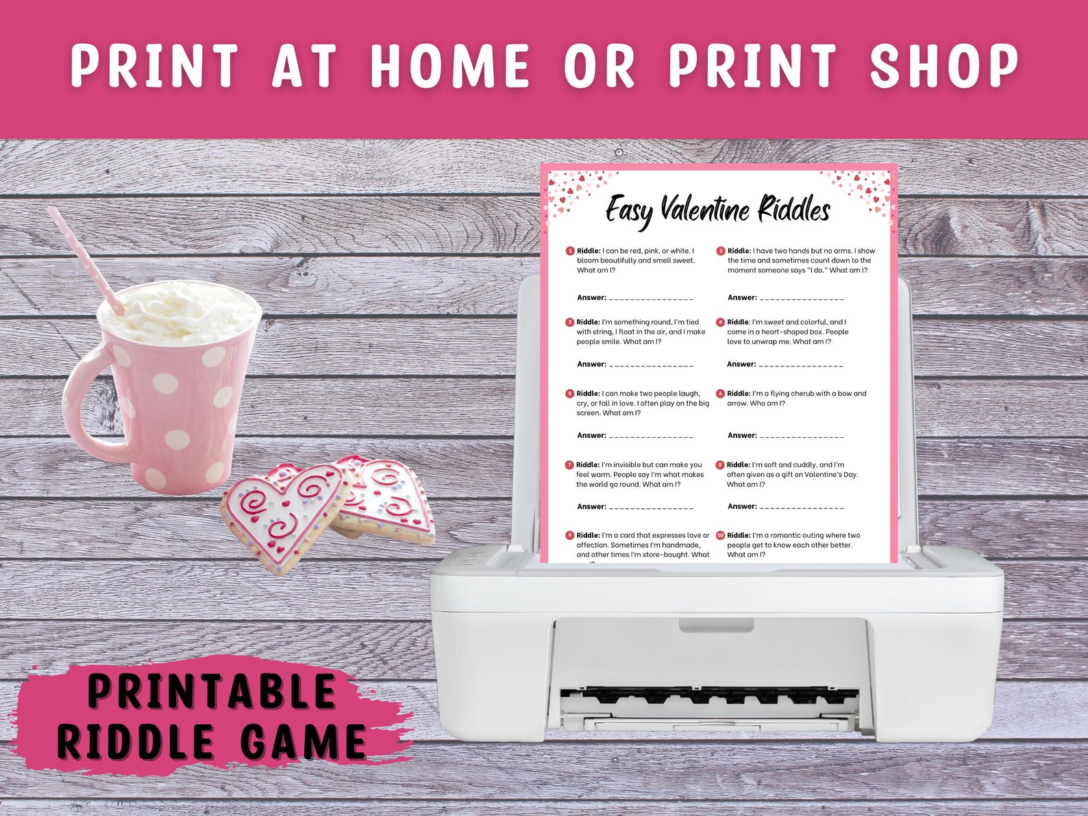 Valentine Riddles | Printable Valentine Games | Valentines Day Activity ...