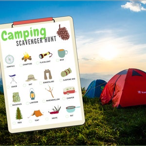 Printable Camping Scavenger Hunt for Kids Treasure Hunt Camping ...