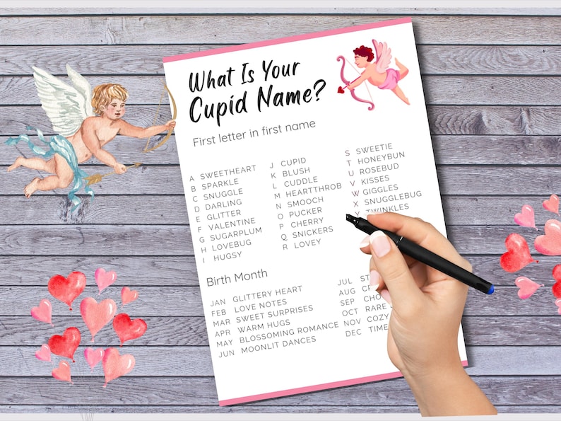 What's Your Cupid Name, Printable Valentine Game for Families ...