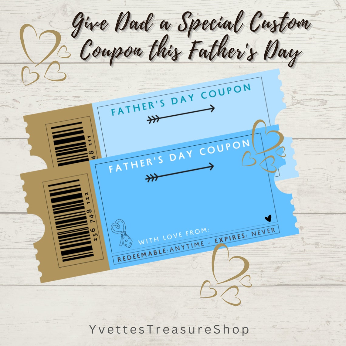 Editable Coupon Book for Dad, Printable Father's Day Coupons, Father's ...