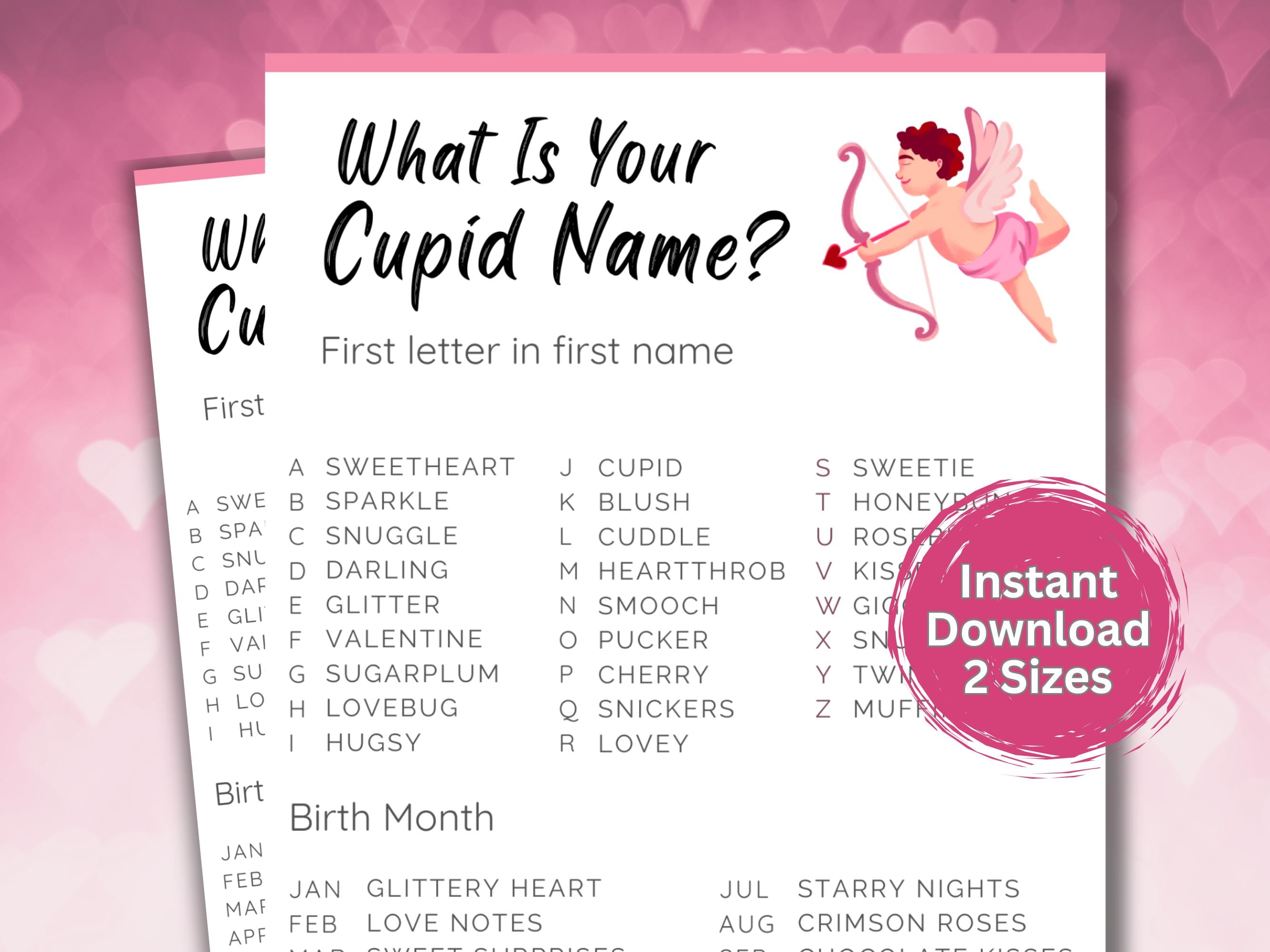 What's Your Cupid Name, Printable Valentine Game for Families ...
