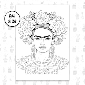 Frida Kahlo Colouring Page / A4 / PDF / Instant Download - Etsy