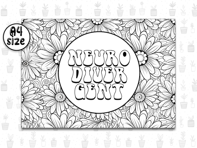Neurodivergent Colouring Page / Instant Download / DIY Art - Etsy