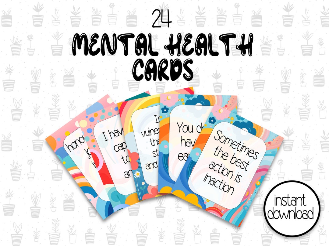 24 Mental Health Cards / for Teenagers / Anxiety Coping Cards ...