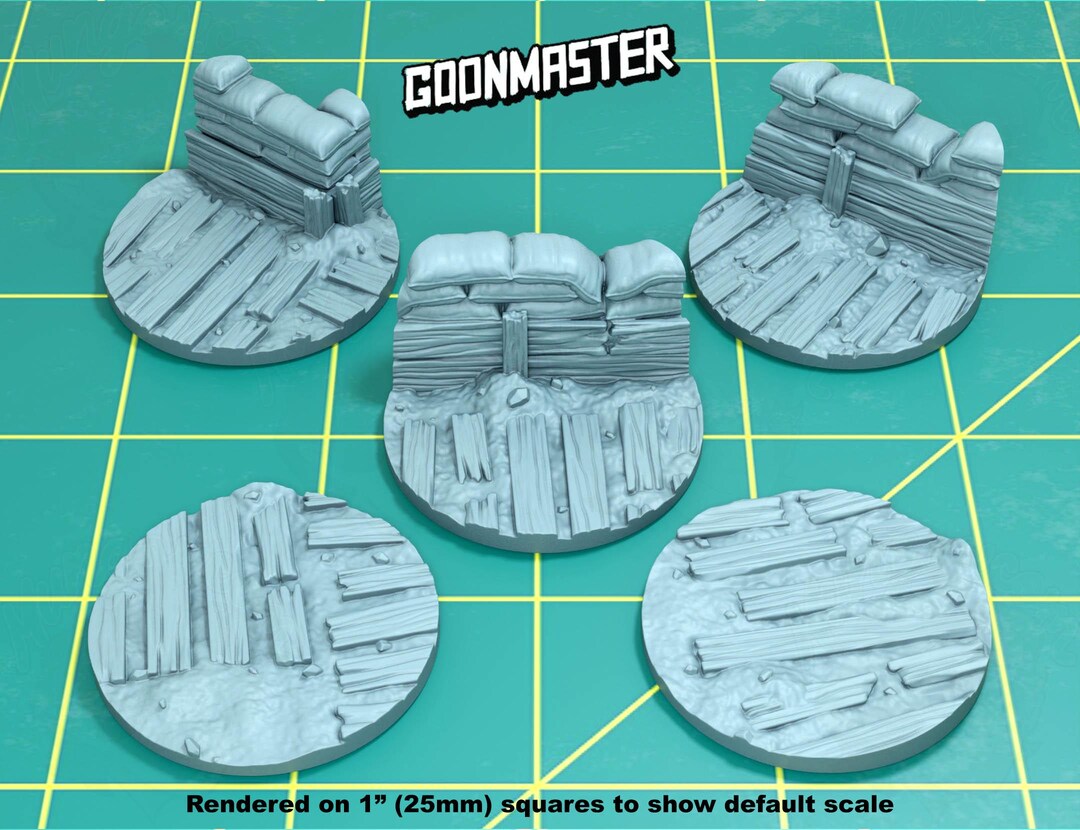 Trench Toppers for 40mm Plastic Bases set of 5 Sculpts by Goonmaster ...