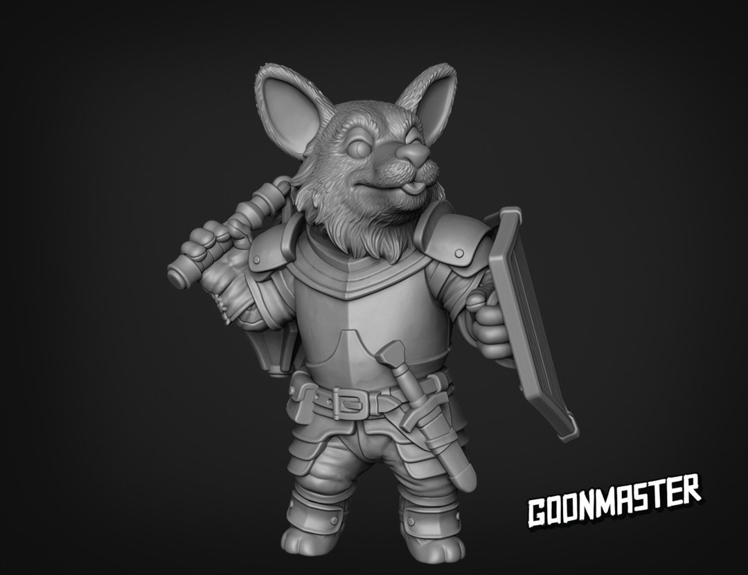 Corgi Dog Knight Miniature #2 (with or Without Helmet) | Sculpt by ...
