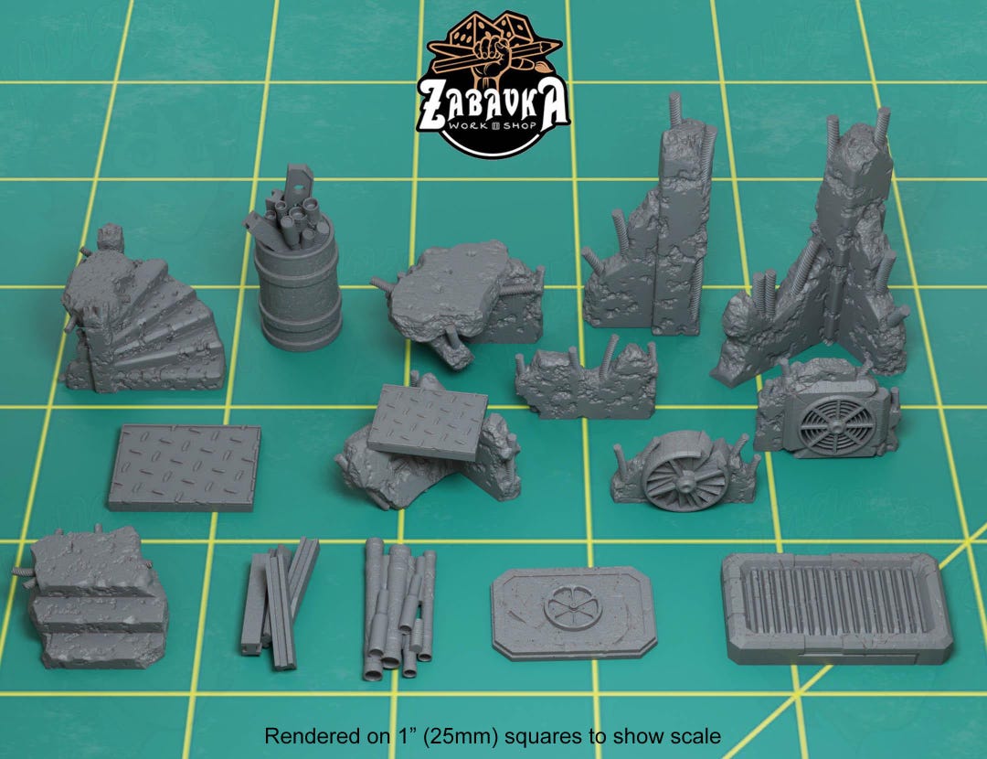 Ruined Factory (15 Pack) | Sculpts by Zabavka Workshop | 28mm Scale ...