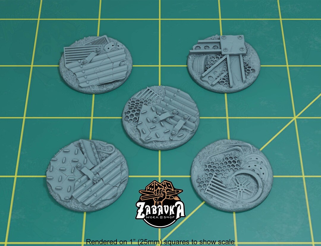 Ork Scrapyard Toppers for 32mm Plastic Bases (set of 5) | Sculpts by ...