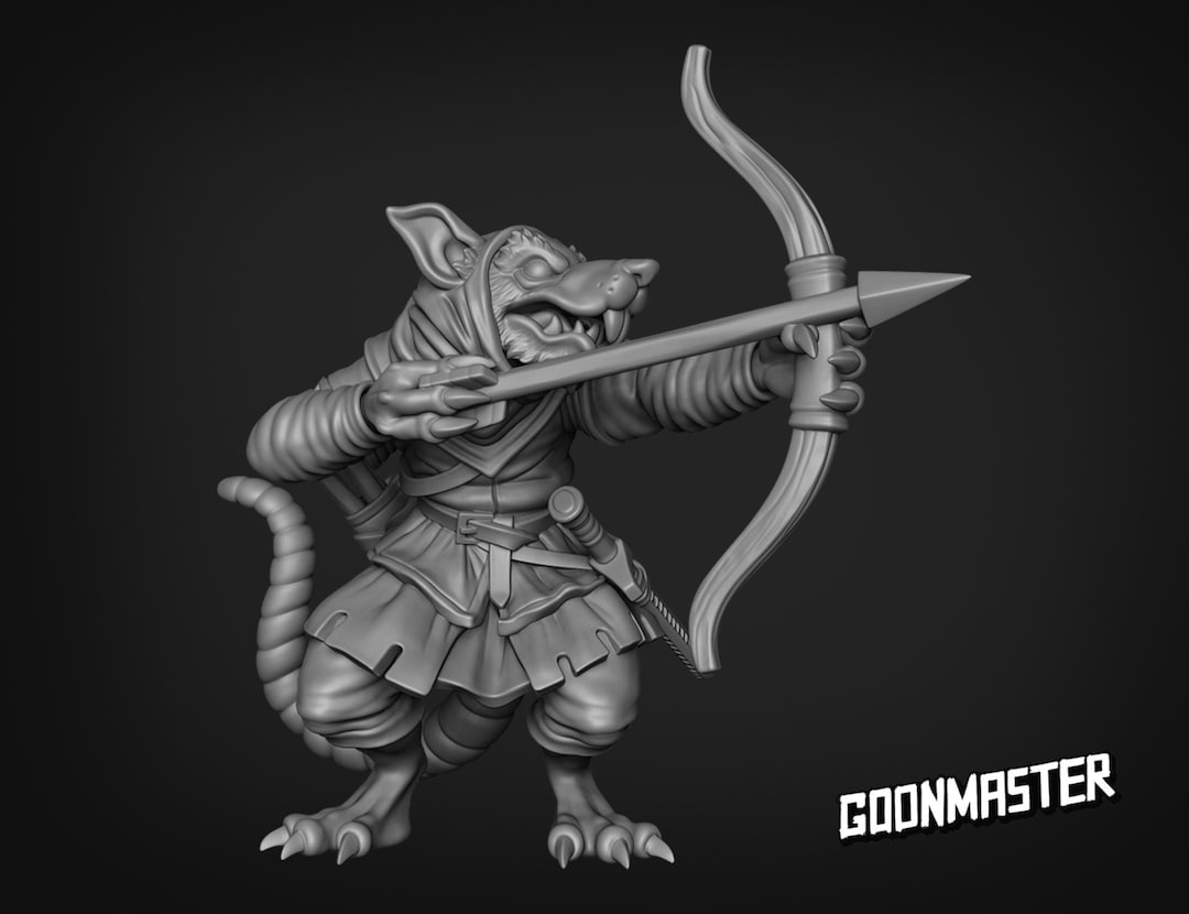 Ratfolk Archer Miniature #1 | Sculpt by Goonmaster | Fantasy Tabletop ...
