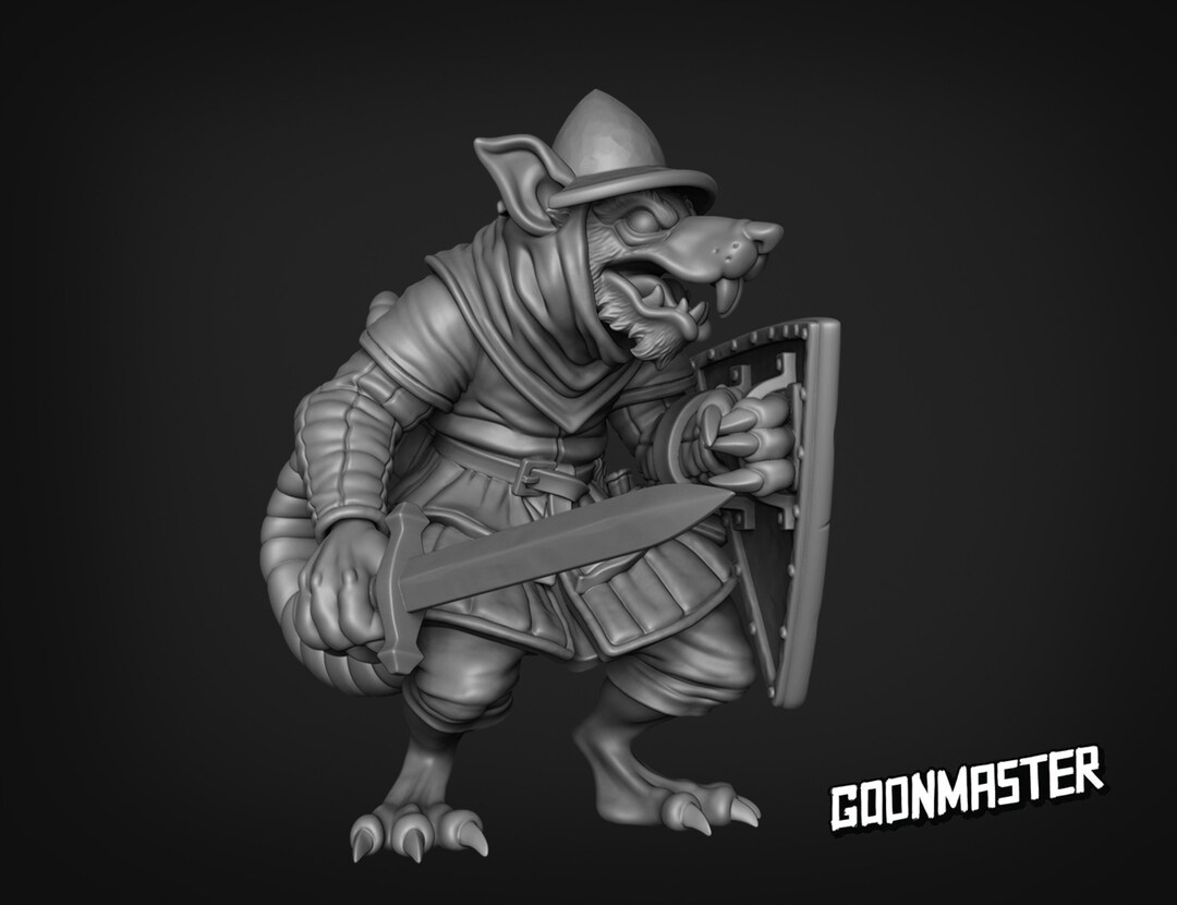 Ratfolk Soldier Miniature #2 | Sculpt by Goonmaster | Fantasy Tabletop ...