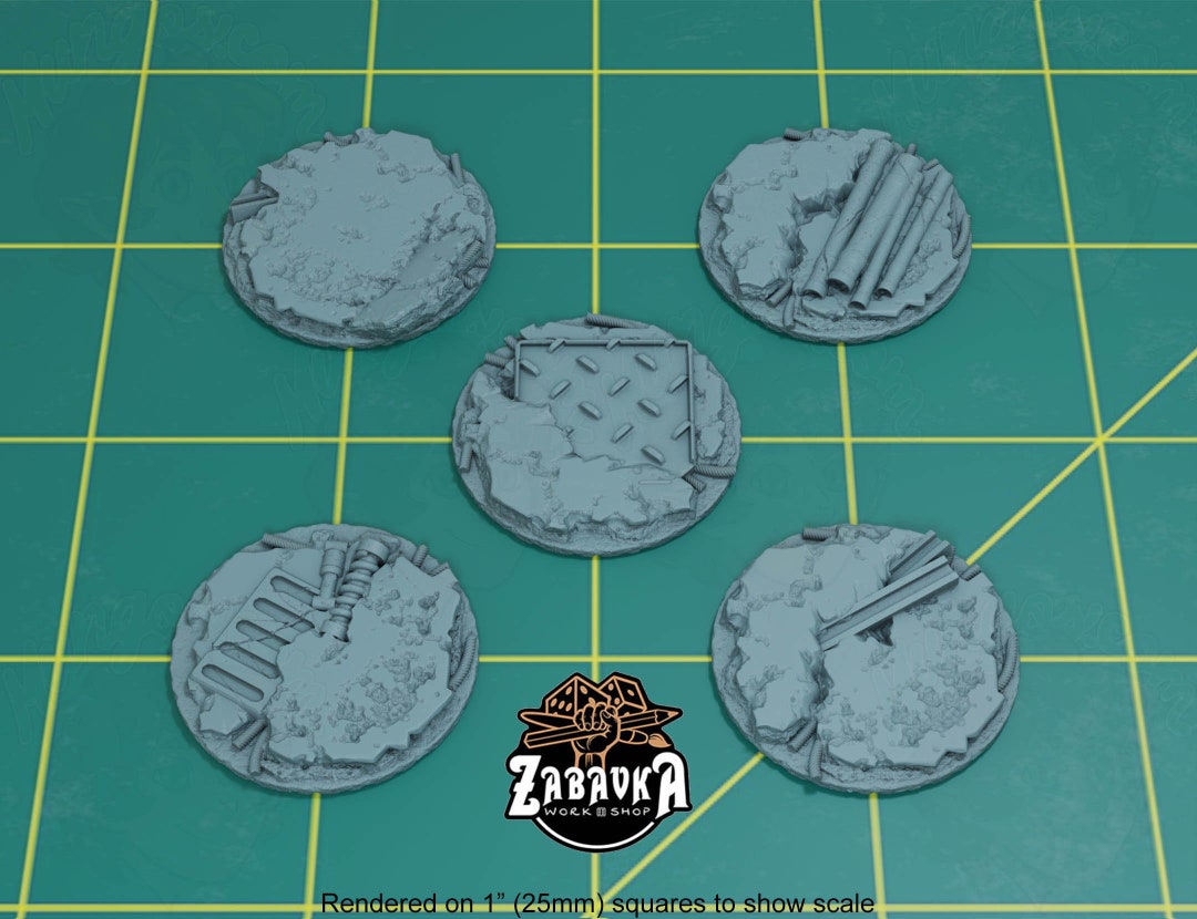 Ruined Industrial Factory Toppers for 32mm Plastic Bases (set of 5 ...