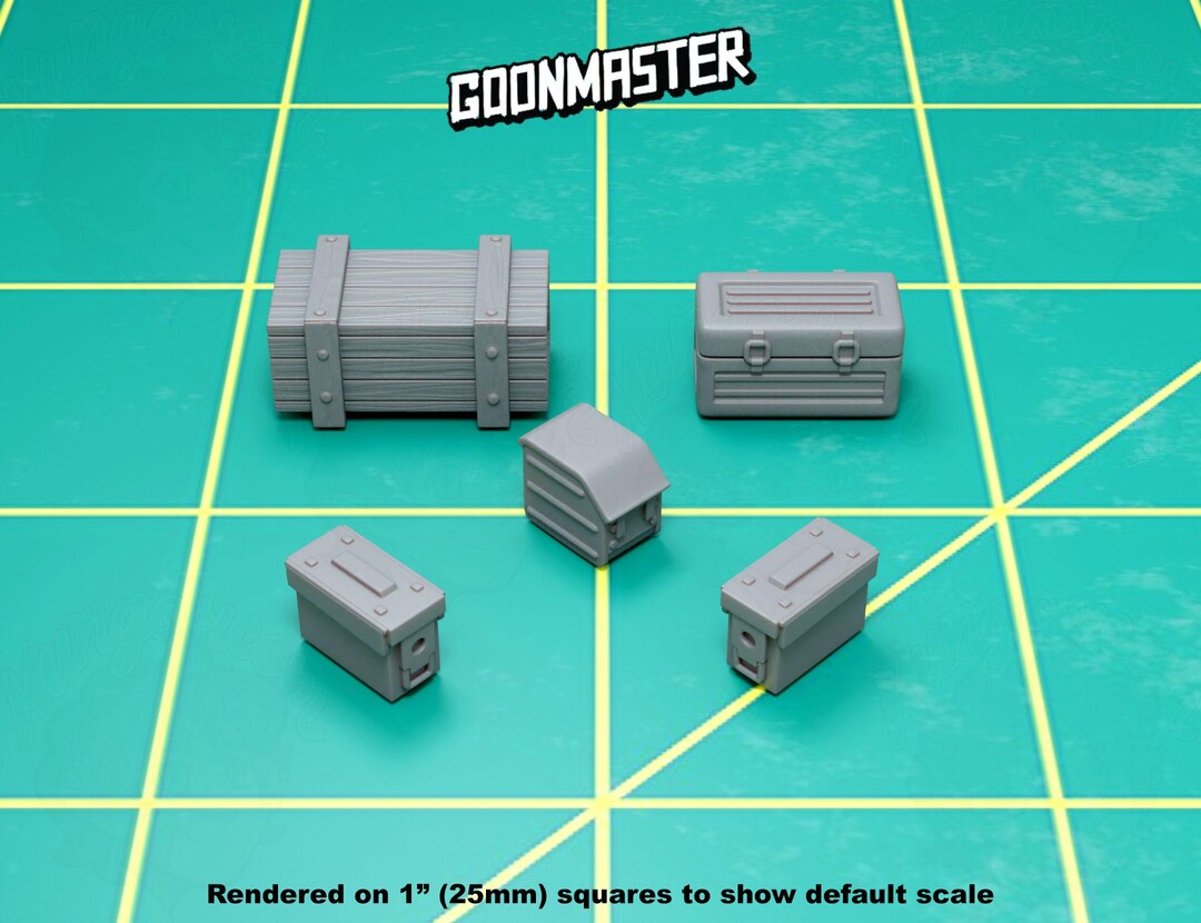 Base Bits - Ammo Crates (5 Bit Pack) | Sculpts by Goonmaster | 32mm ...