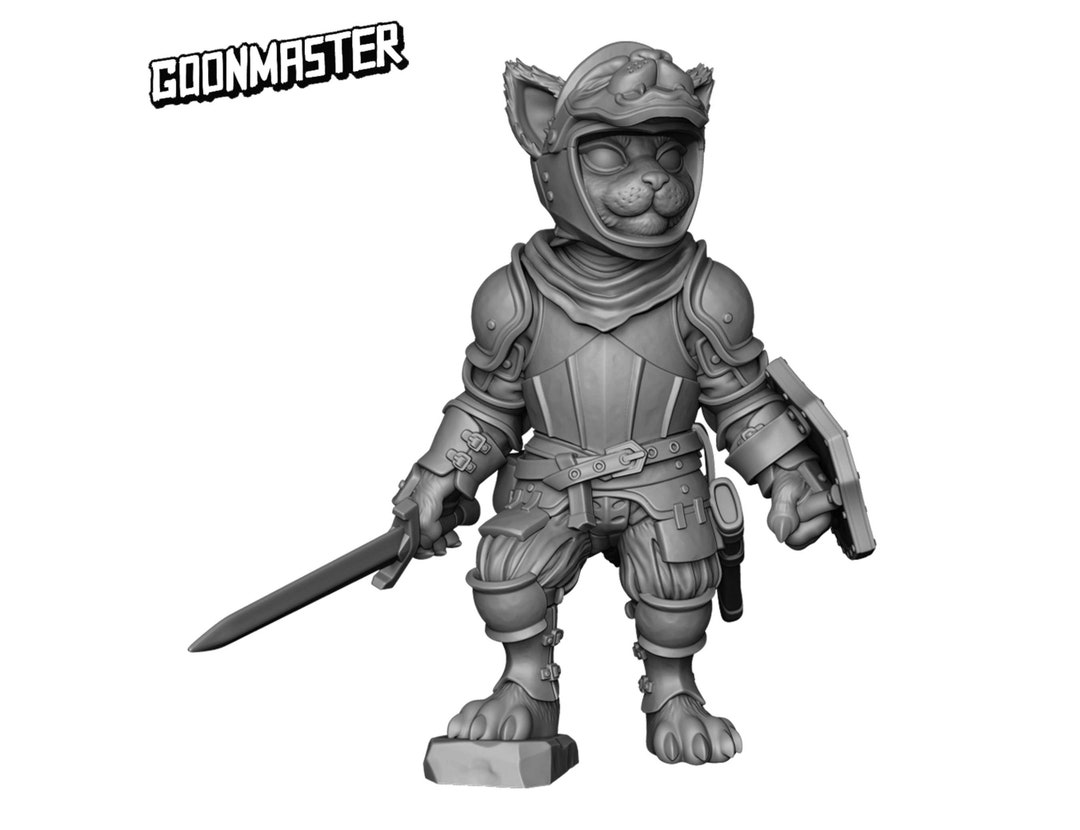 Tabaxi Cat Knight 1 Sculpt by Goonmaster Fantasy Tabletop RPG Miniature ...