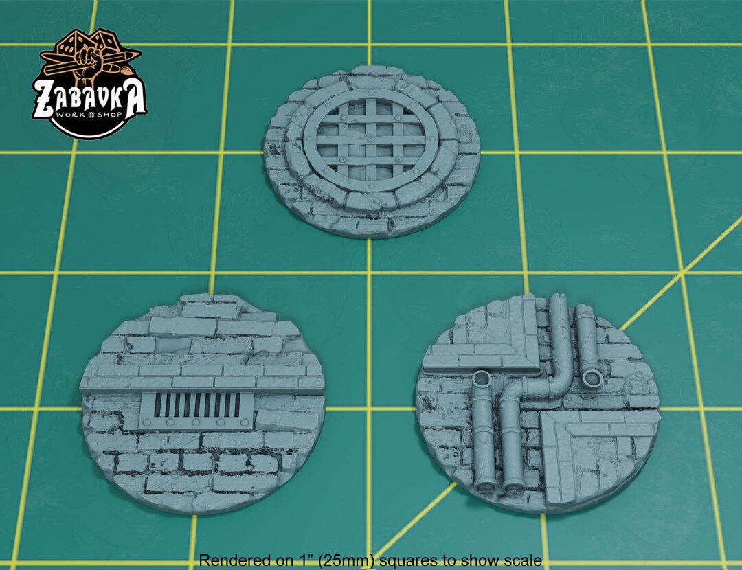 Sewer 40mm Base Toppers set of 3 Sculpts by Zabavka Workshop Tabletop ...