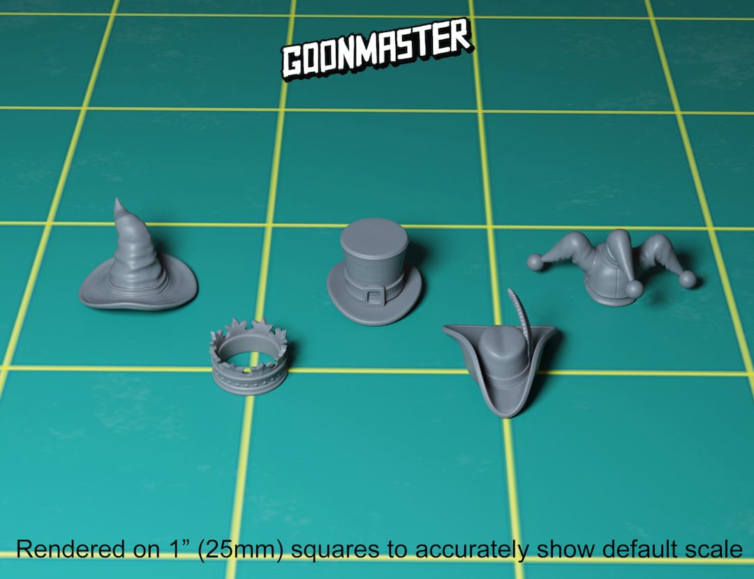 Base Bits - Hats (5 Bit Pack) | Sculpts by Goonmaster | 32mm Scale ...