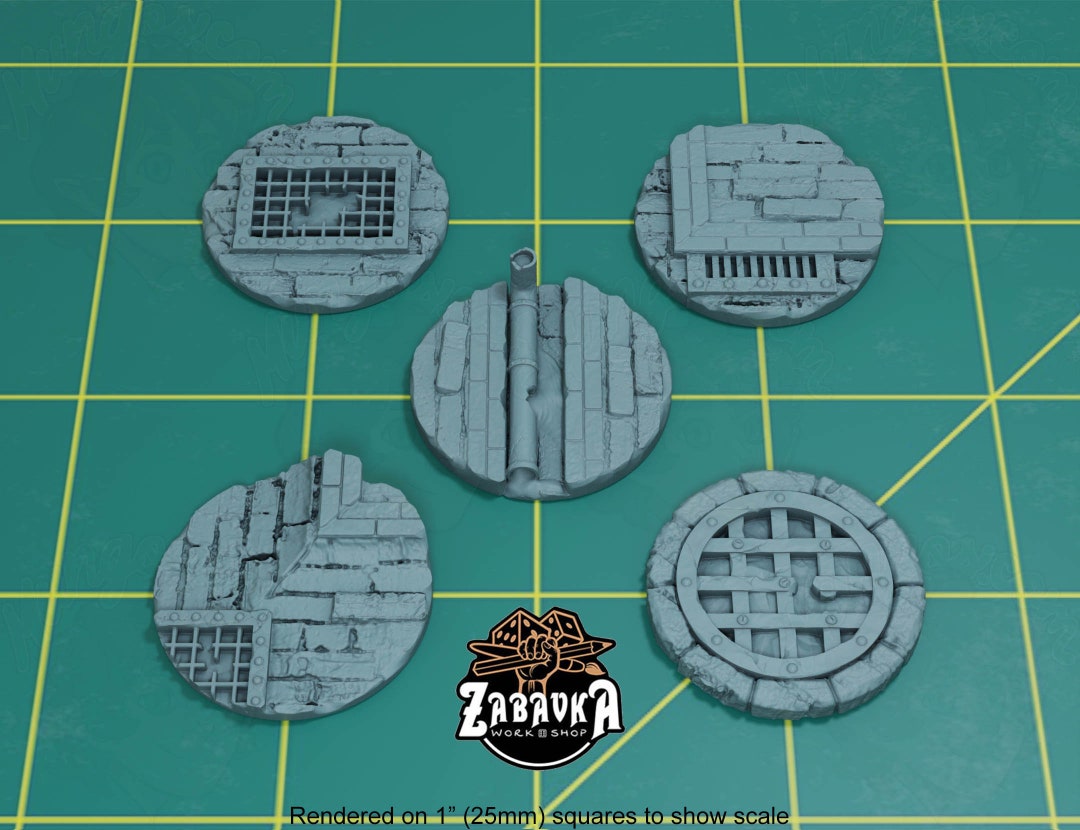 Sewer Toppers for 32mm Plastic Bases (set of 5) | Sculpts by Zabavka ...