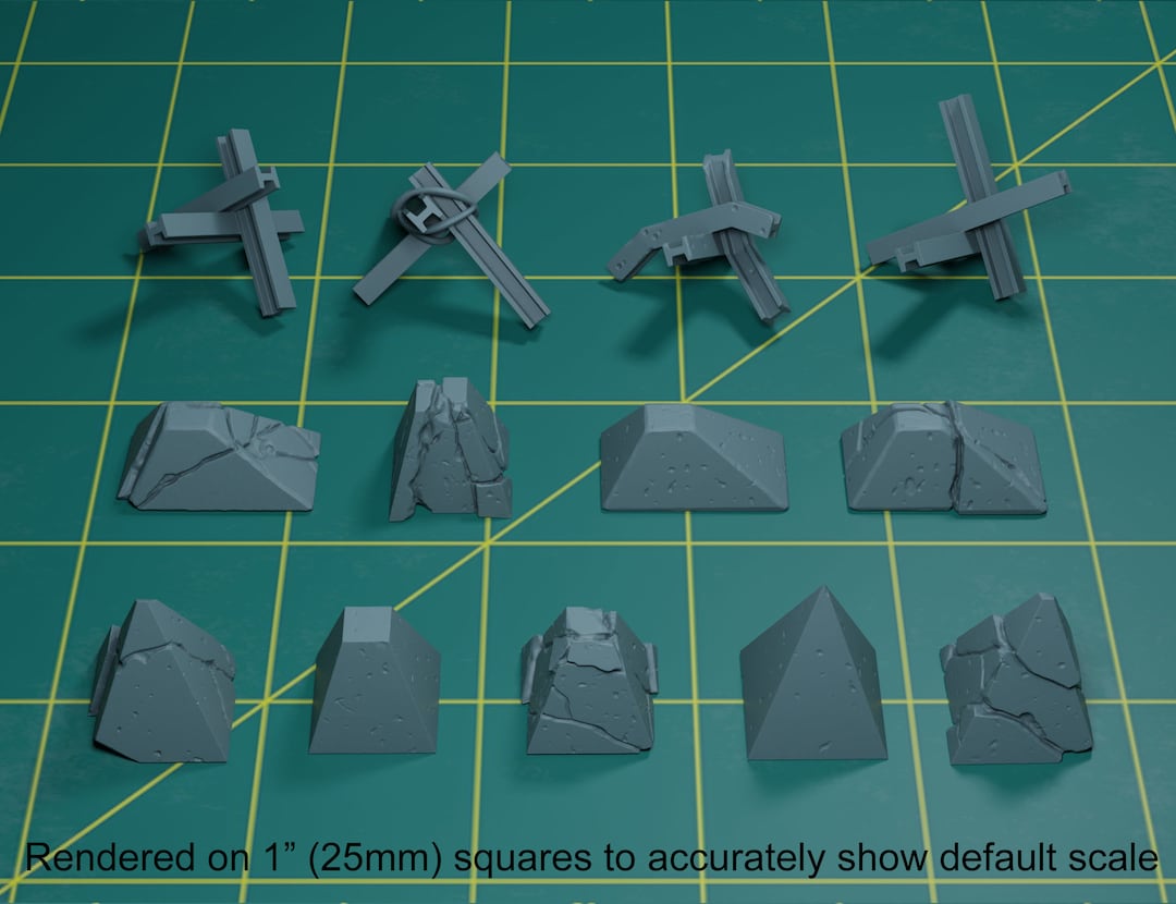 Basing/diorama Anti Tank Fortifications 13 Bits Sculpts by Zabavka ...